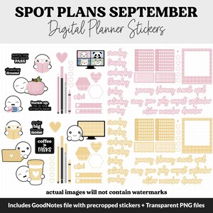 Spot Plans September Digital Stickers | Goodnotes, iPad and Android ...