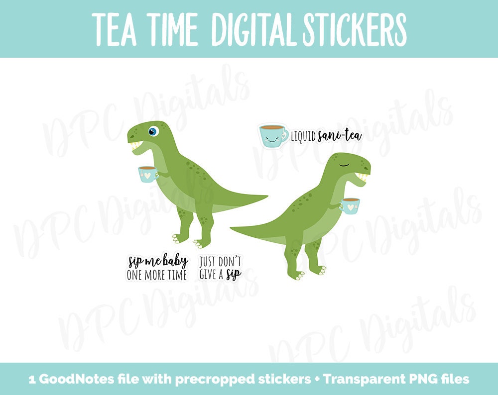 Tea Time Digital Stickers Goodnotes Ipad and Android - Etsy