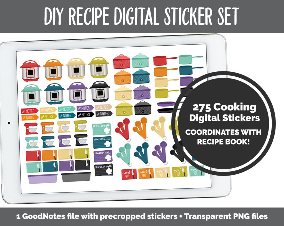 Digital Recipe Sticker Kit | Goodnotes, iPad & Android | Recipes, Meal ...