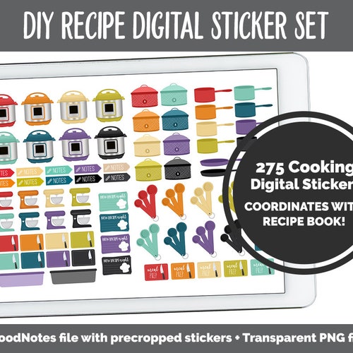 Digital Recipe Sticker Kit Goodnotes Ipad & Android - Etsy