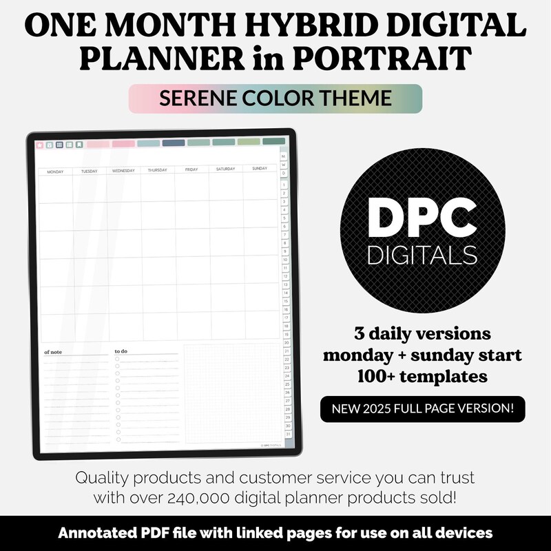 Undated Digital Planner - Etsy
