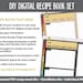 DIY Digital Recipe Book Sticker Set Goodnotes, iPad & Android Recipes ...
