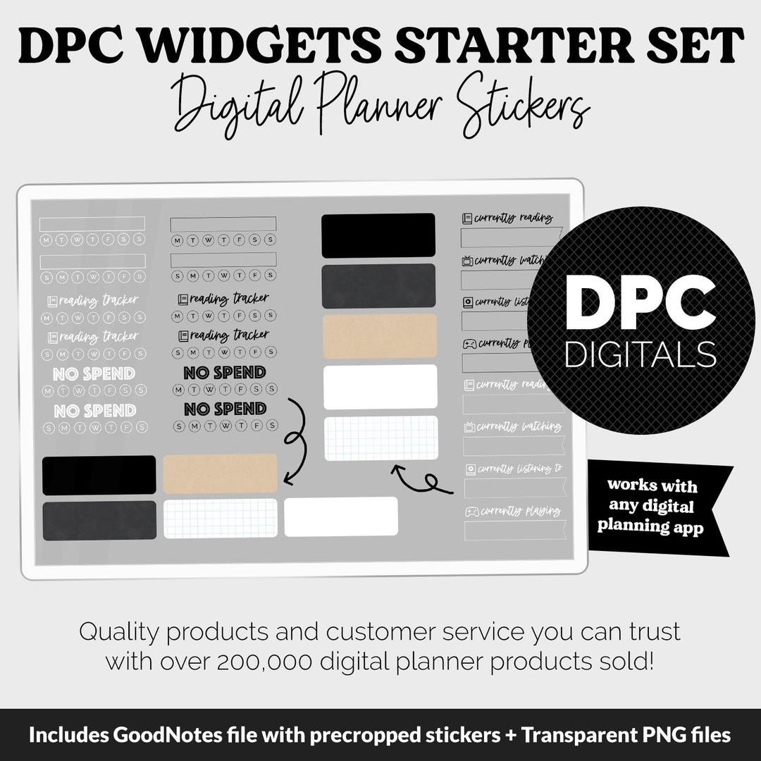 DPC Widgets Starter Set Digital Stickers | Goodnotes & iPad | Trackers ...