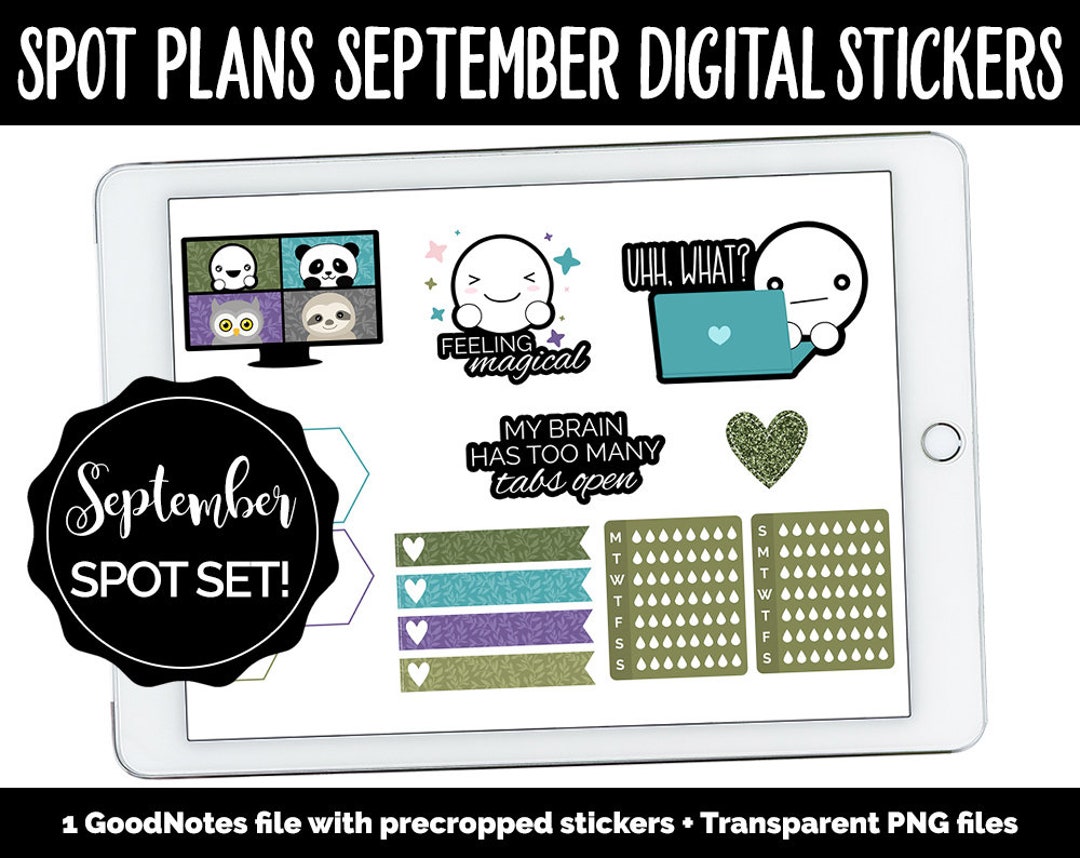 Spot Plans September Digital Stickers | iPad & Android | Forest ...