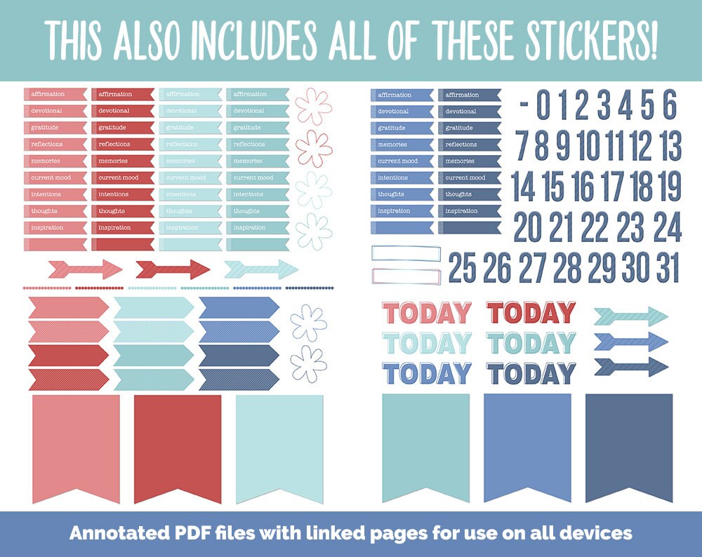 31 Day Digital Journal Sticker Bundle Lakeside Theme - Etsy