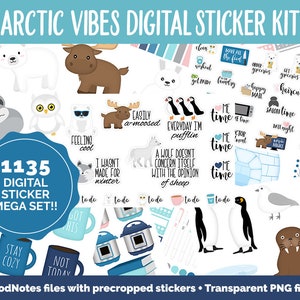Arctic Vibes Digital Sticker Mega Bundle | Goodnotes & iPad | January ...