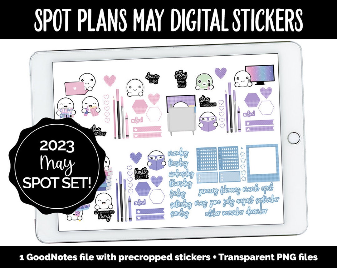 Spot Plans May Digital Stickers | Goodnotes, iPad and Android ...
