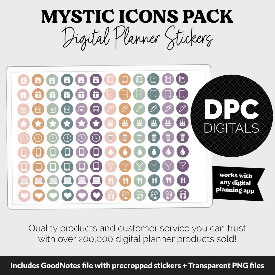 Mystic Icons Digital Planner Stickers | Goodnotes, iPad and Android ...