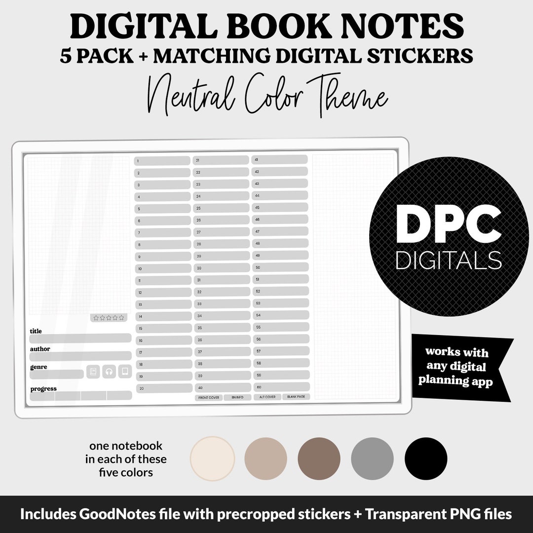 Digital Book Notes Journal Notebook | Neutral | Goodnotes, iPad ...