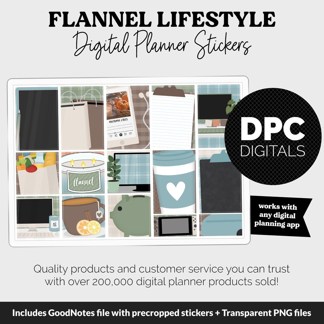 Flannel Lifestyle Add-on Digital Stickers | Goodnotes & iPad | TV ...