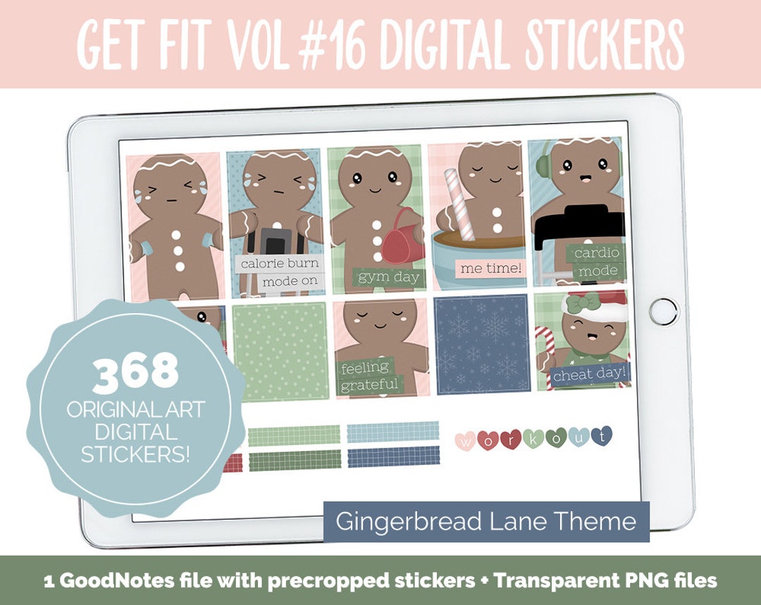 Get Fit Vol #16 Digital Stickers | Goodnotes & iPad | Fitness, Health ...