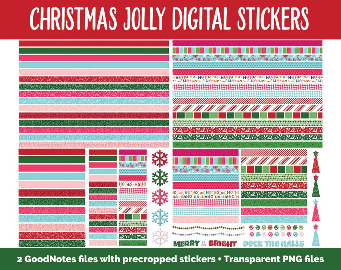 Christmas Holiday Jolly Mega Digital Sticker Bundle | iPad & Android - Etsy