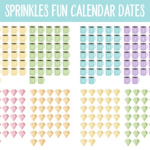 Sprinkles Fun Calendar Date Digital Stickers | Goodnotes, iPad and ...