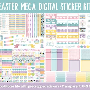 Easter MEGA Digital Sticker Bundle | Goodnotes & iPad | April, Calendar ...