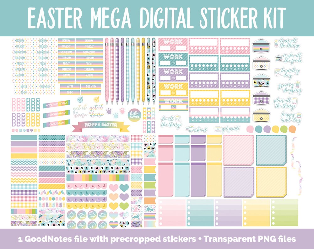 Easter MEGA Digital Sticker Bundle Goodnotes & Ipad April - Etsy