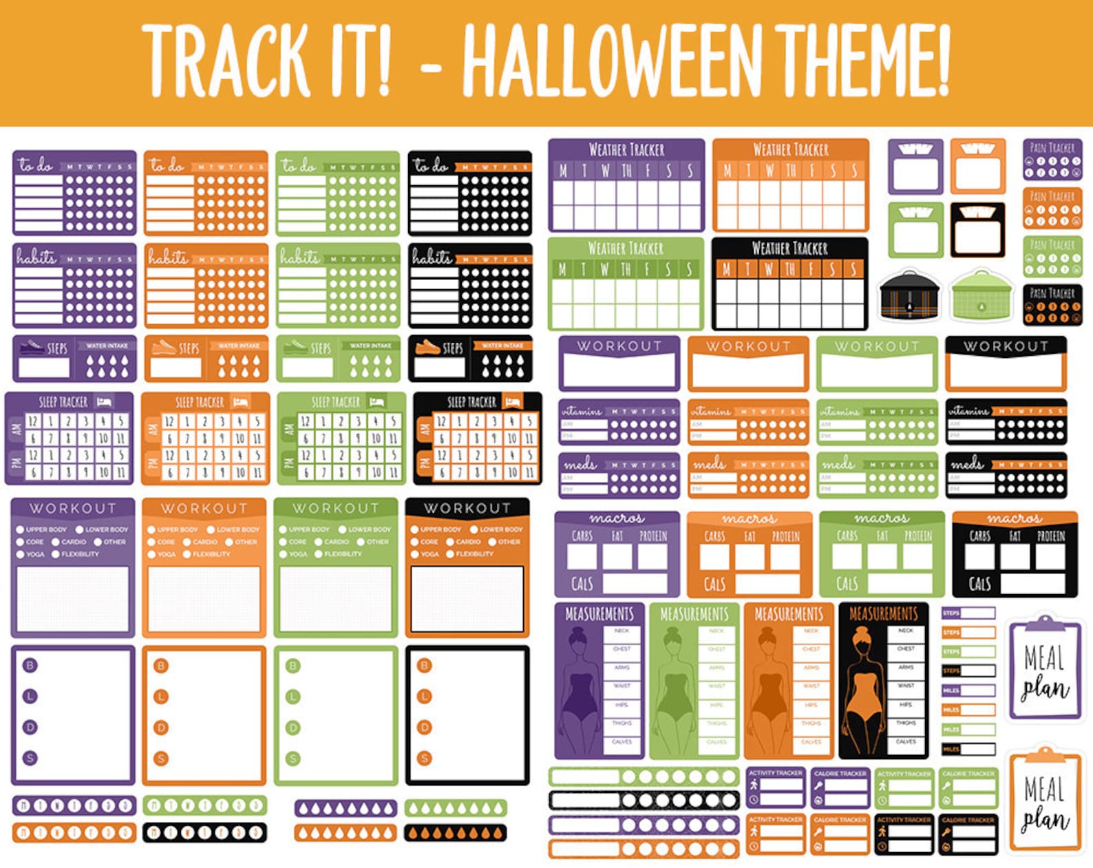 Halloween Tracker Digital Stickers Goodnotes Ipad and - Etsy