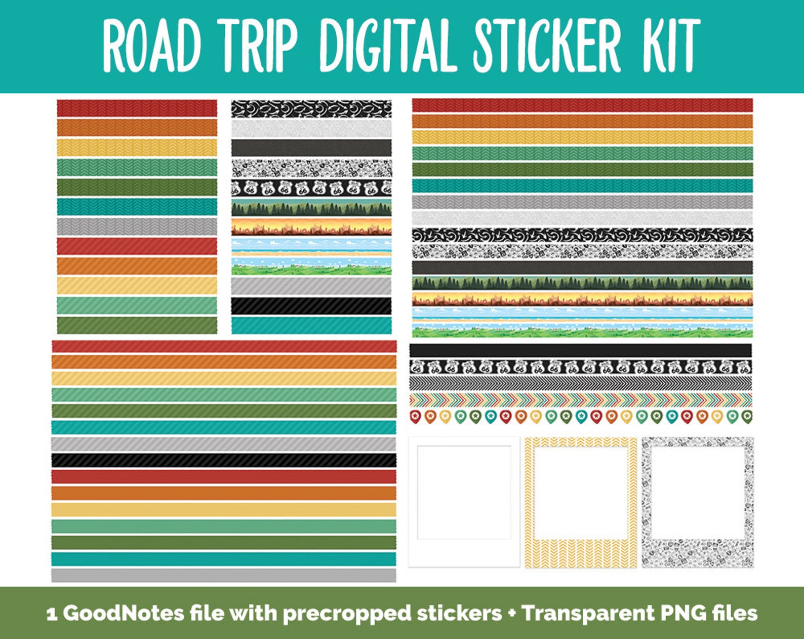 Road Trip Digital Stickers Goodnotes Ipad and Android | Etsy