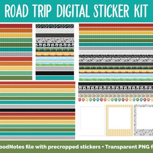 Road Trip Digital Stickers | Goodnotes, iPad and Android | Travel ...
