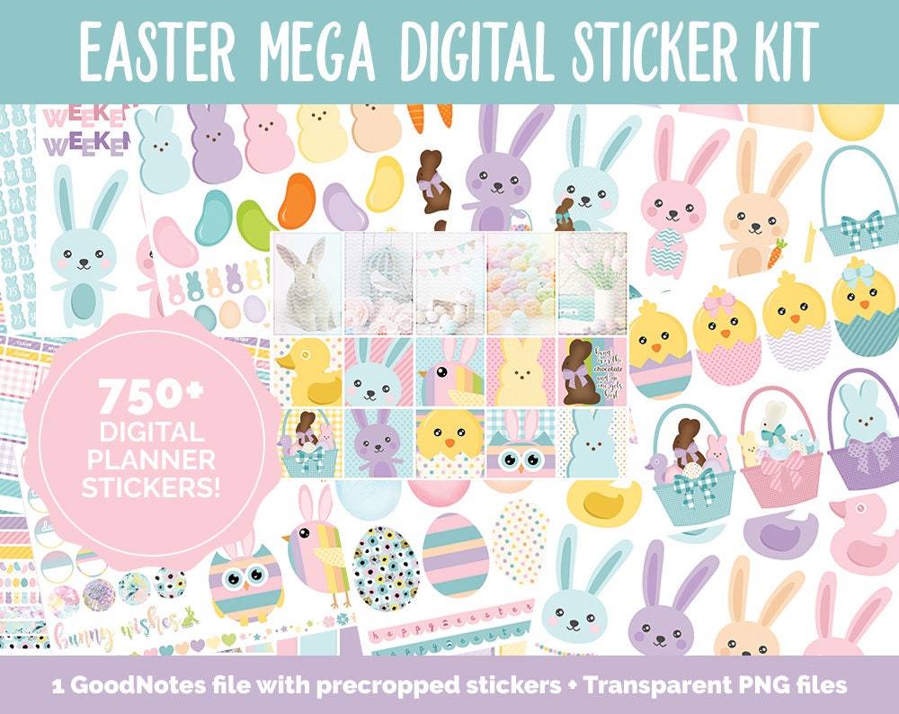 Easter MEGA Digital Sticker Bundle Goodnotes & Ipad April - Etsy
