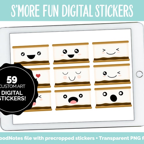 Smore Fun Emoji Digital Sticker Mini Kit Goodnotes Ipad | Etsy
