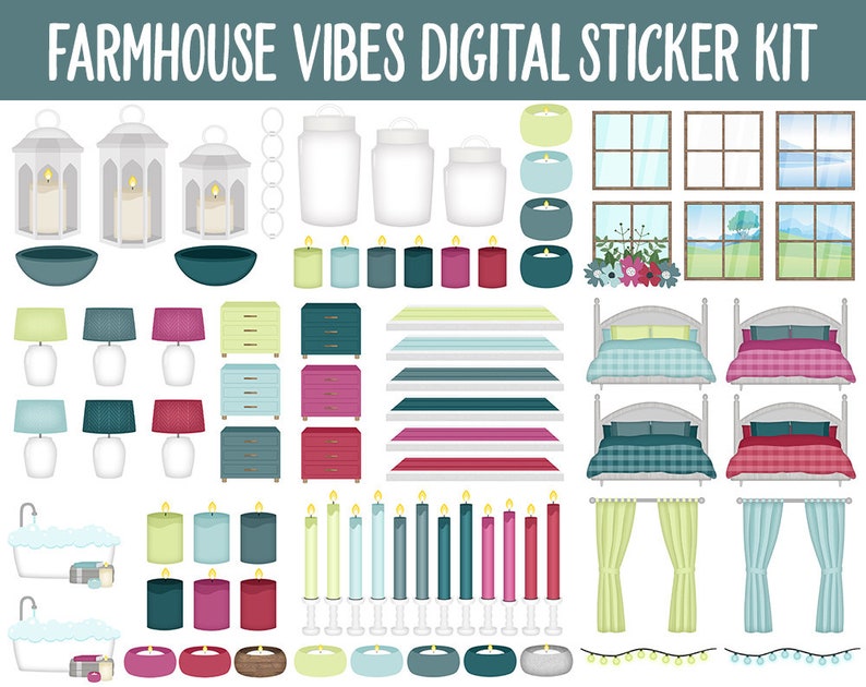 Farmhouse Vibes Digital Sticker Mega Bundle | Goodnotes & iPad | April ...