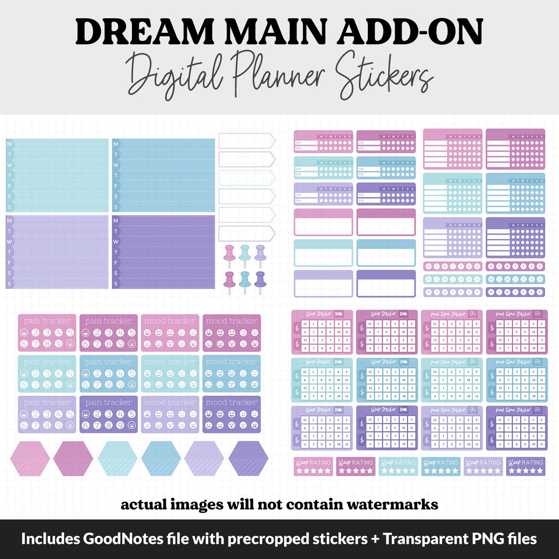 Dream Add-on Digital Stickers | Goodnotes & iPad | Trackers, Budget ...