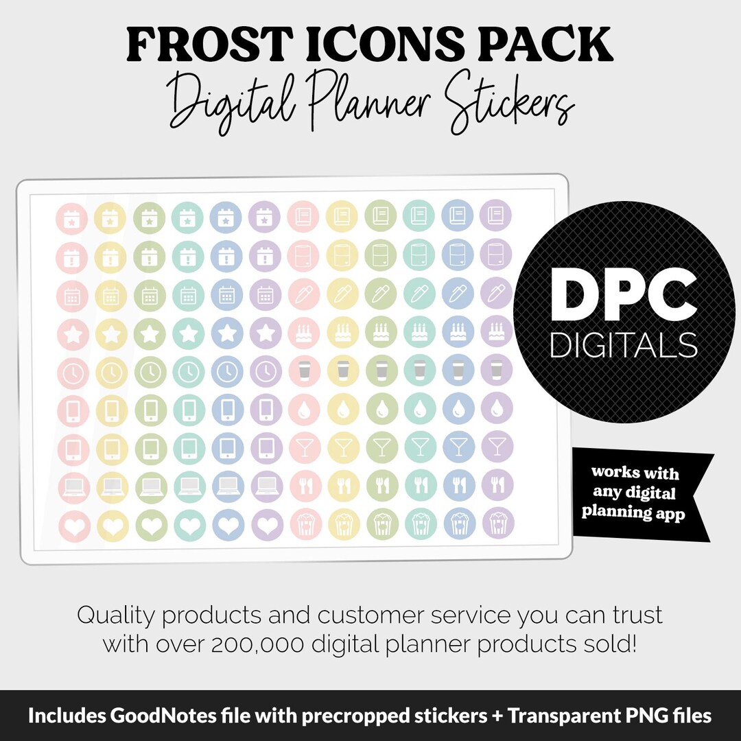 Frost Icons Digital Planner Stickers | iPad & Android | Frost Theme - Etsy