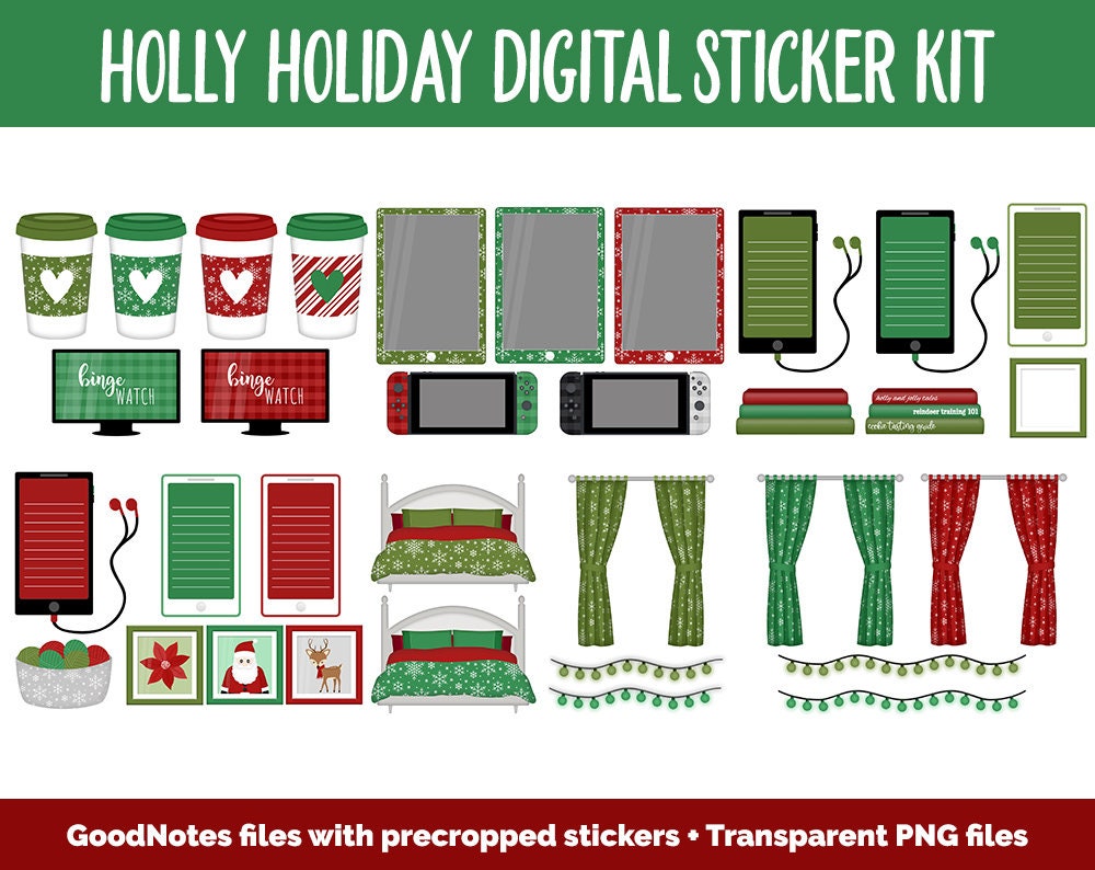 Holly Holiday Digital Sticker Mega Bundle | iPad & Android | Christmas ...