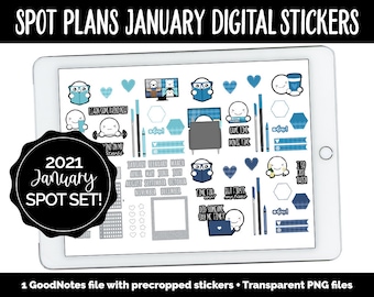 Spot Plans August Digital Stickers Goodnotes Ipad and | Etsy