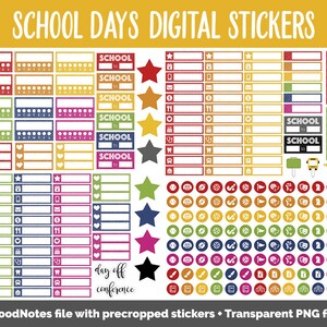 School Days Digital Planner Stickers | Goodnotes, iPad and Android ...