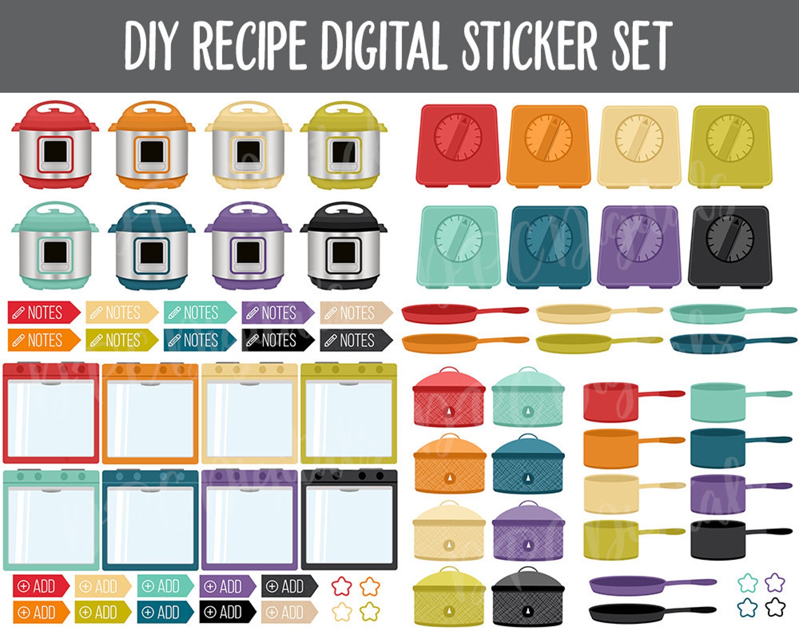 Digital Recipe Sticker Kit Goodnotes Ipad & Android | Etsy