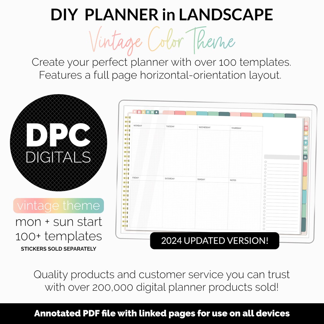 DIY Landscape Digital Planner | Vintage Theme | Goodnotes, iPad ...