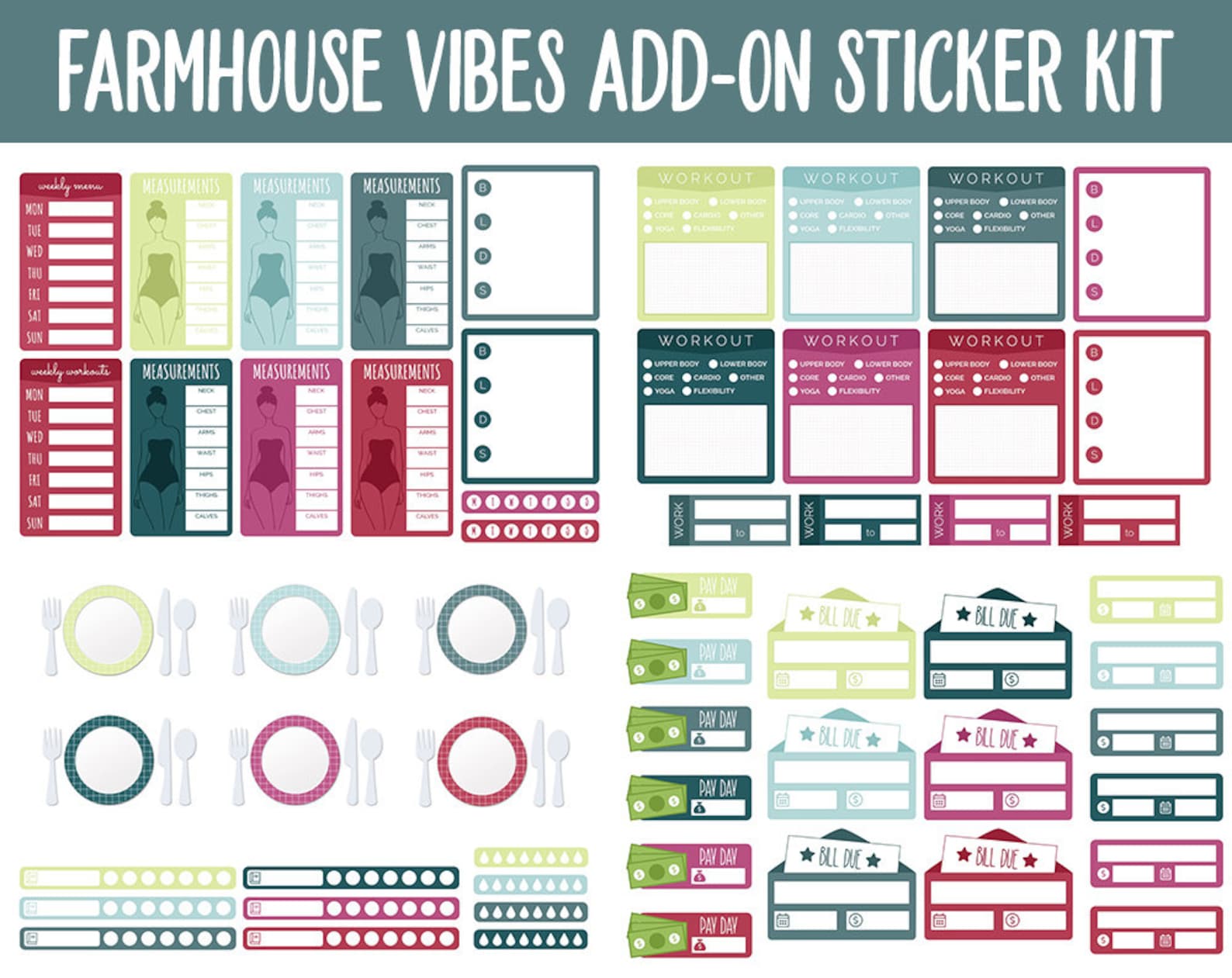 Farmhouse Vibes Add-on Digital Stickers Goodnotes & Ipad - Etsy