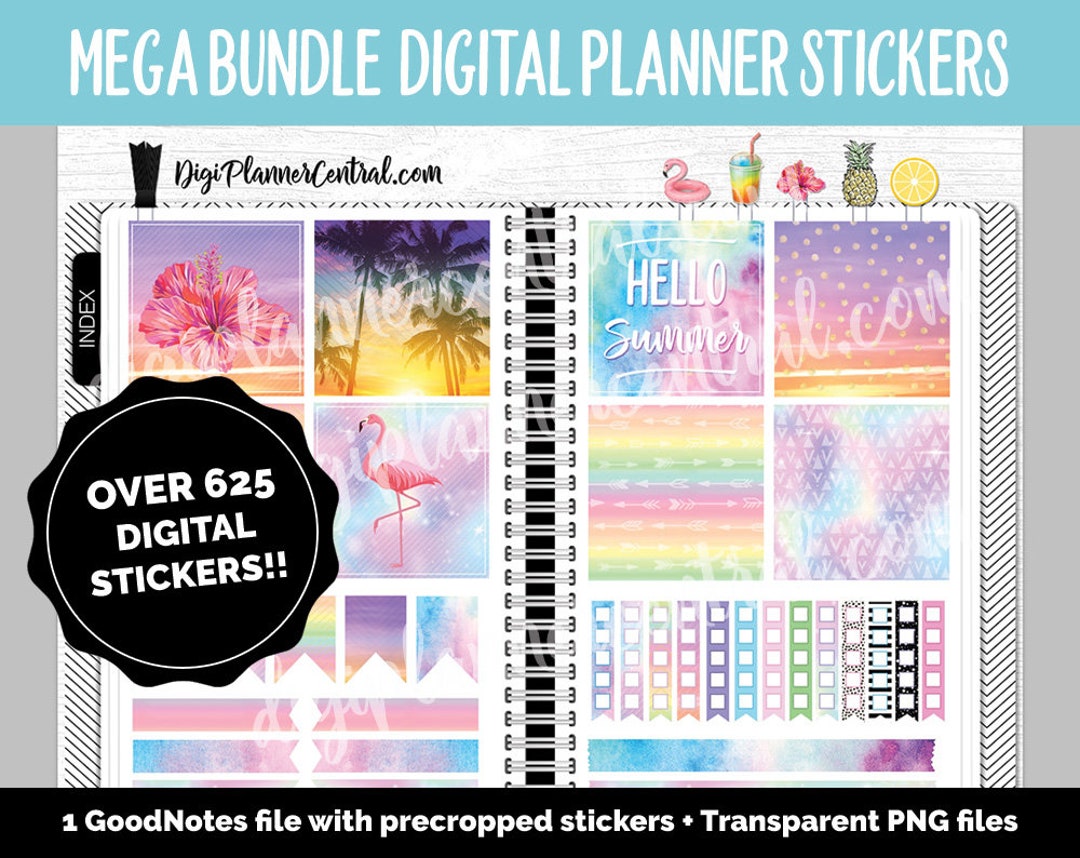 Digital Planner Sticker MEGA Bundle | Summer Fantasy | Goodnotes | 625 ...