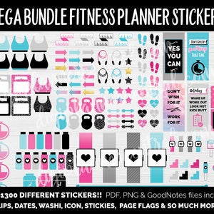 Digital Fitness MEGA Sticker Bundle - 1300+ Stickers | Goodnotes & iPad ...