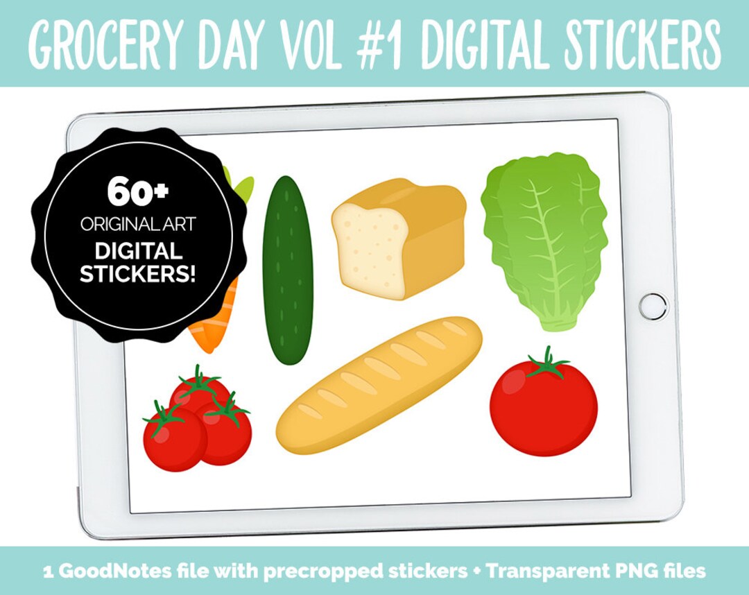 Grocery Day Vol #1 Digital Stickers | Goodnotes, iPad and Android ...