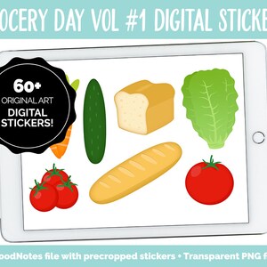 Grocery Day Vol #1 Digital Stickers | Goodnotes, iPad and Android ...