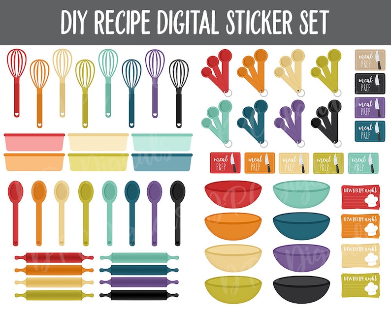 DIY Digital Recipe Book Sticker Set Goodnotes Ipad & - Etsy