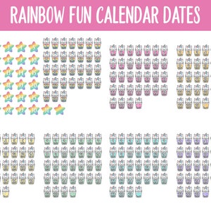 Rainbow Fun Calendar Date Digital Stickers | Goodnotes, iPad and ...