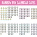 Rainbow Fun Calendar Date Digital Stickers | iPad & Android - Etsy