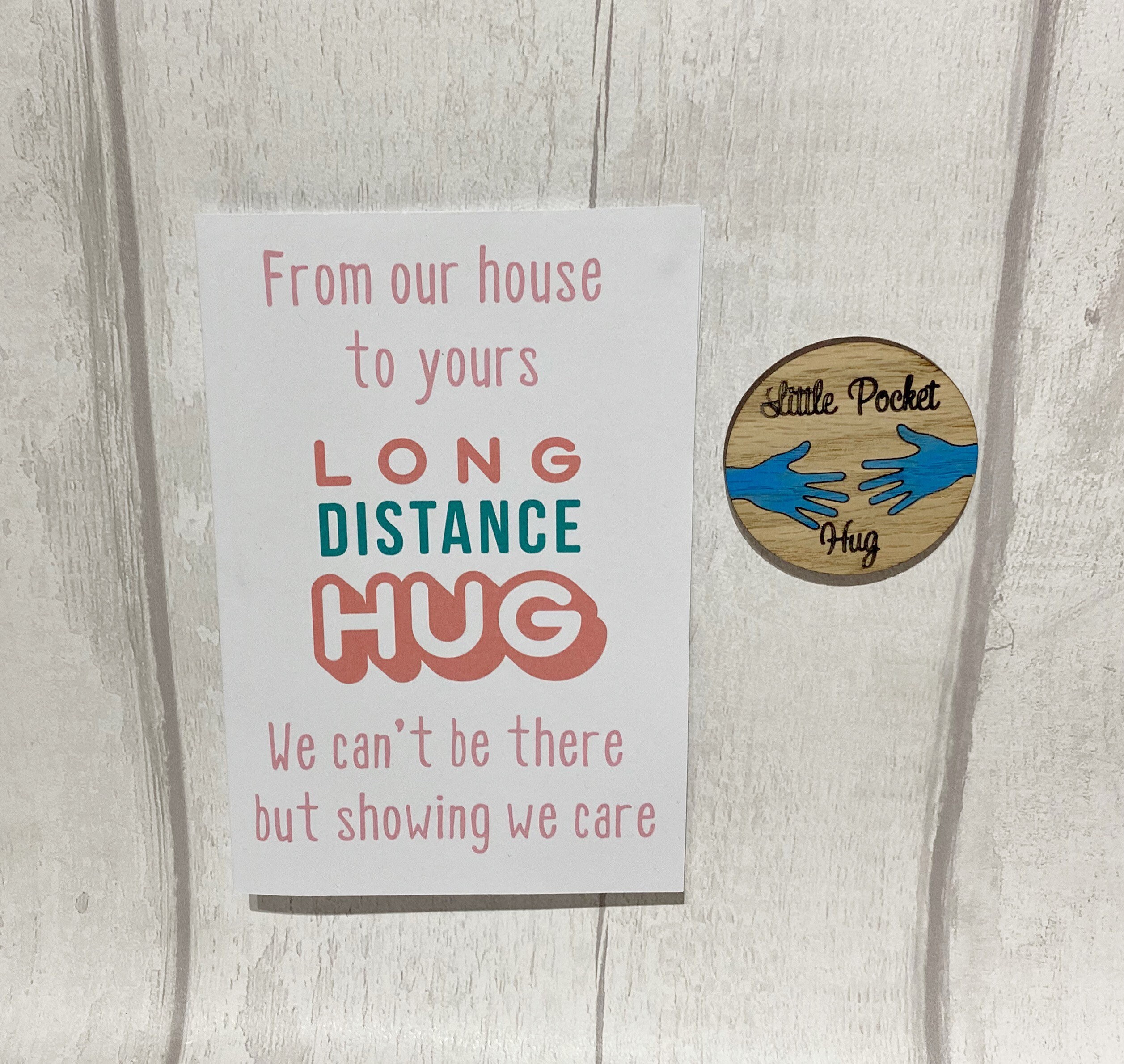 Pocket Hug, Long Distance Hug Card, From Our House to Yours Card ...