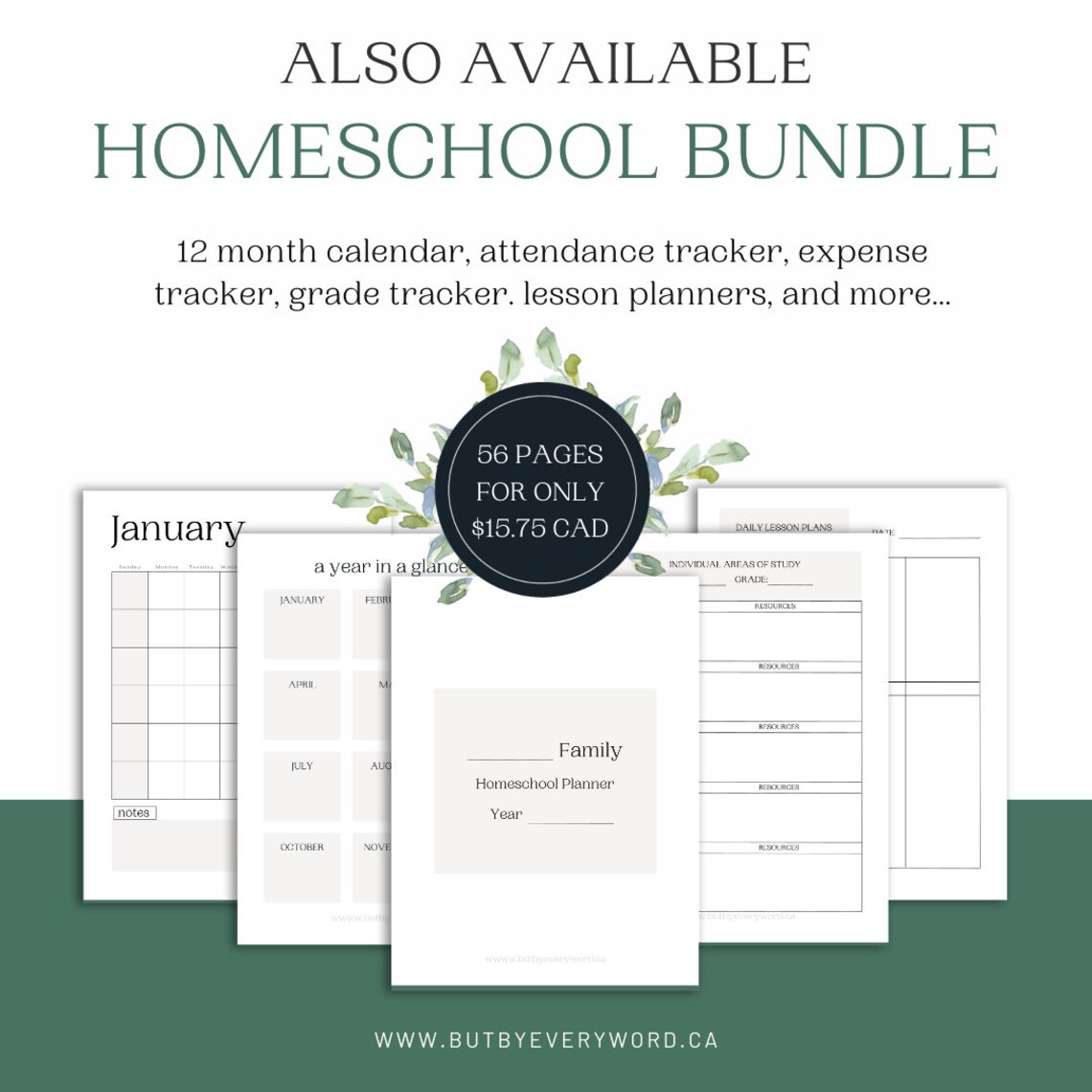 Printable Attendance Record 2023-2024 Canadian | Homeschool Attendance ...