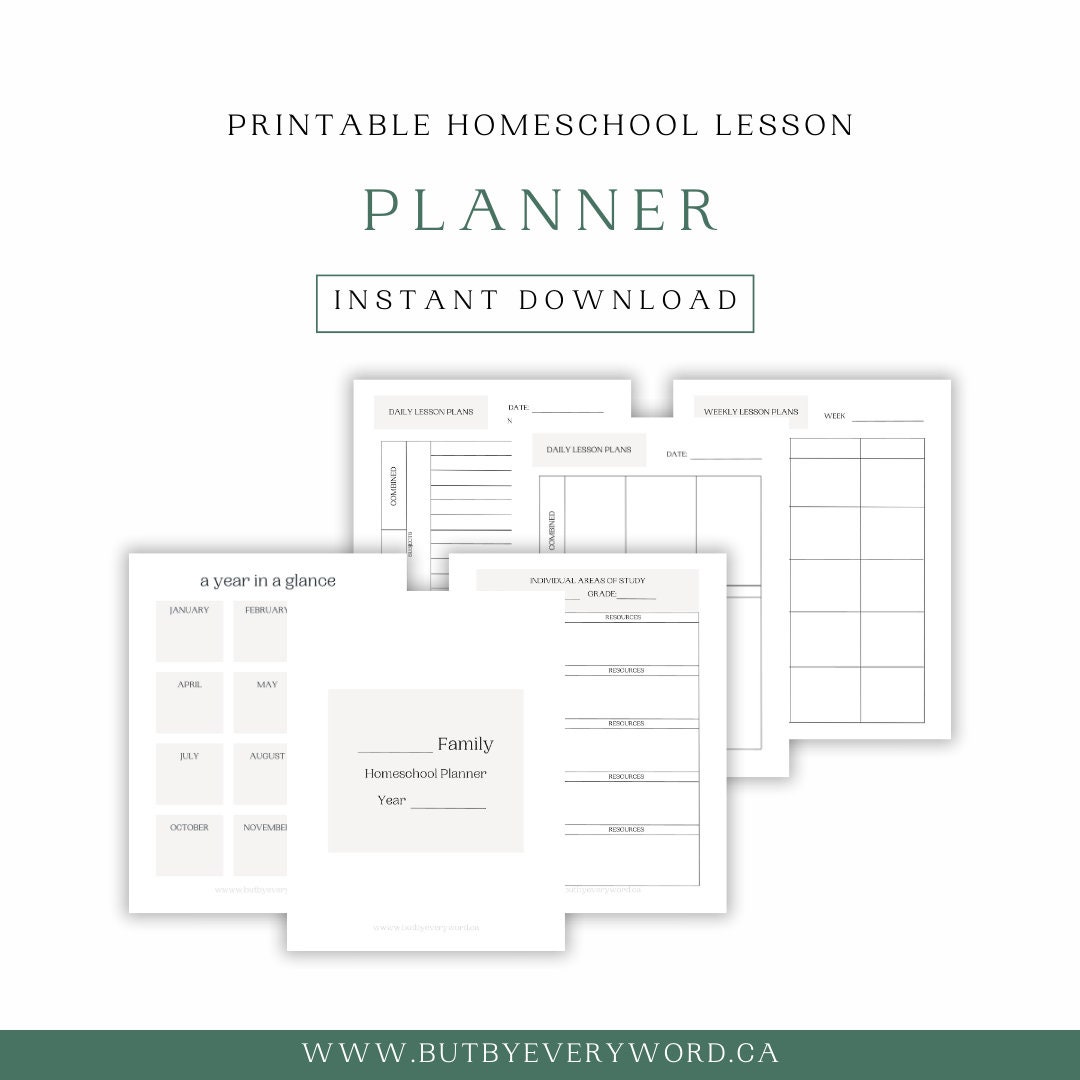 Minimalist Homeschool Planner Bundle Undated Printable Homeschool ...