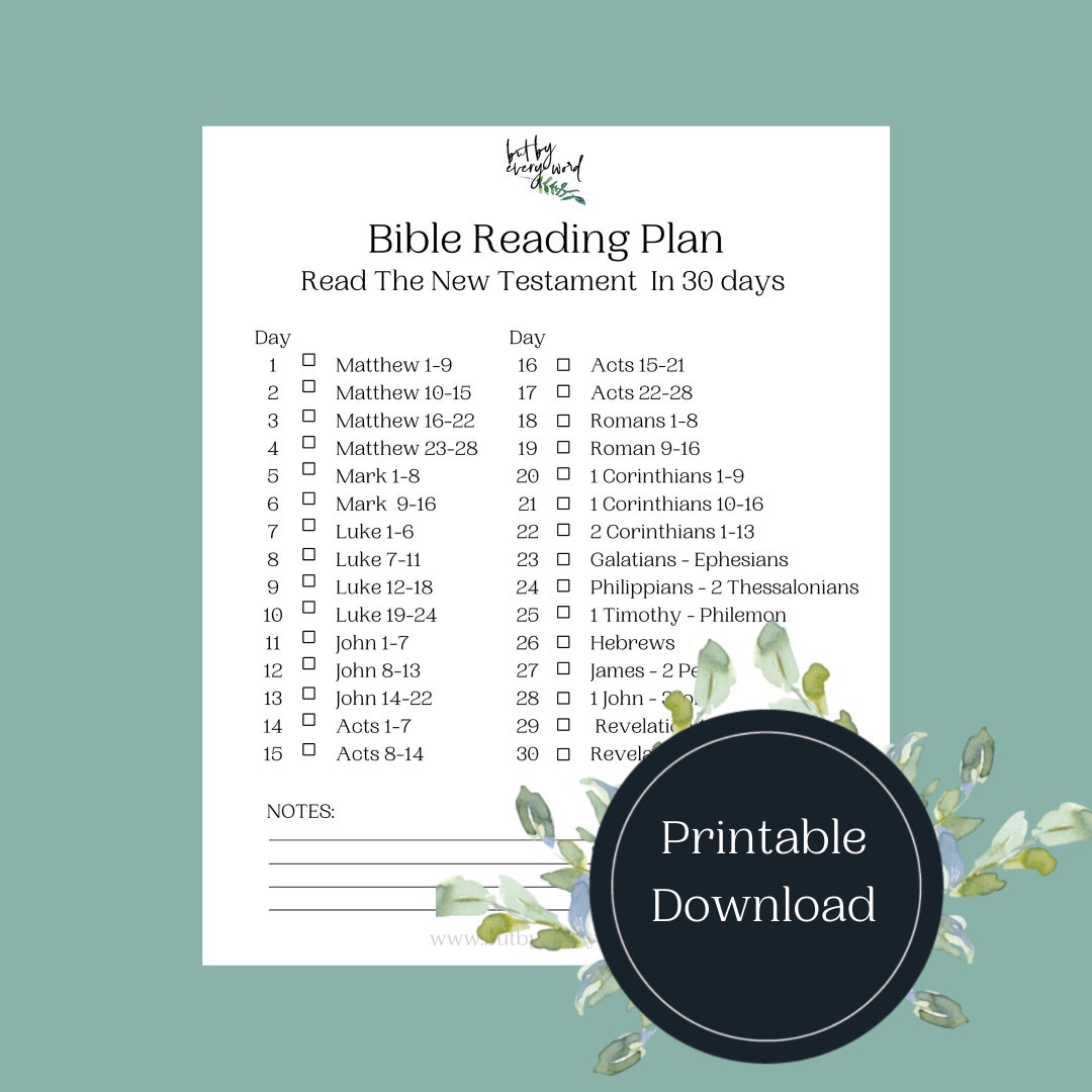 Bible Reading Plan | the New Testament in 30 Days | Daily Bible Reading ...