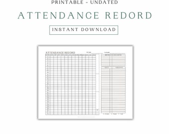 Printable Attendance Record 2023-2024 Canadian | Homeschool Attendance ...