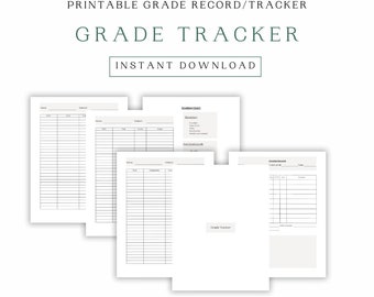 Printable Grade Tracker Homeschool Gradebook Grade Tracker Printable ...