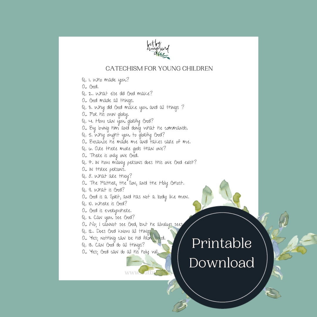 Catechism for Young Children | Printable Kids Catechism | an ...