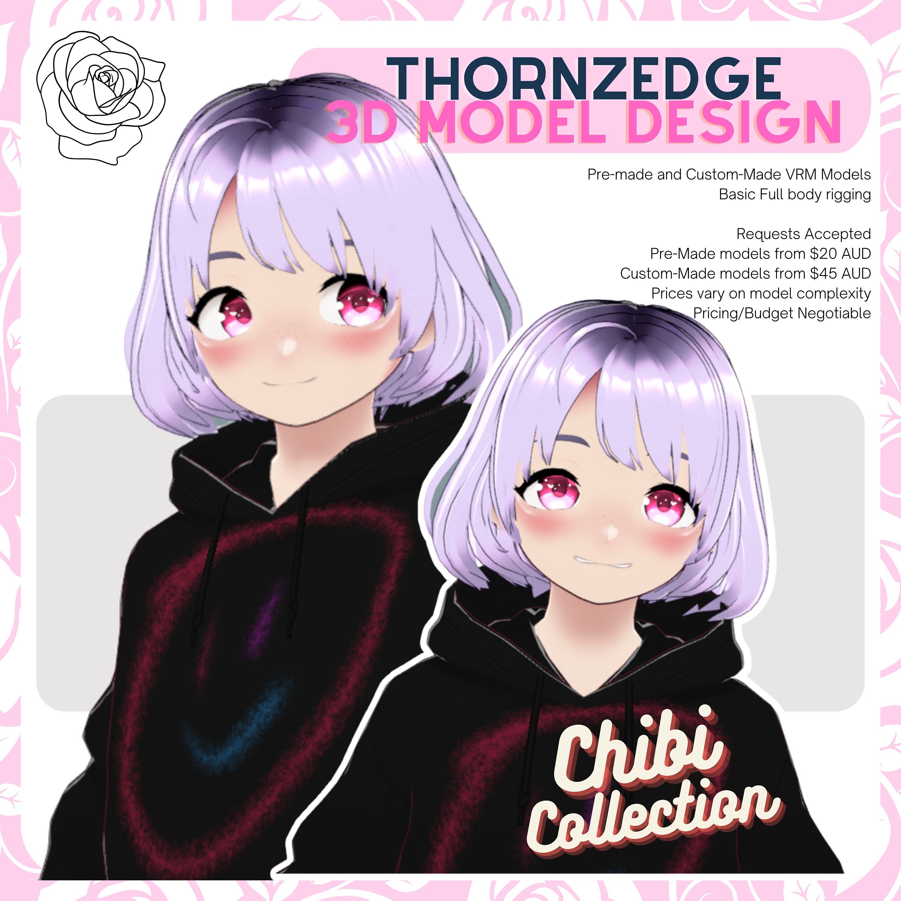 Pre-made 3D Vtube Model READY TO USE - Etsy