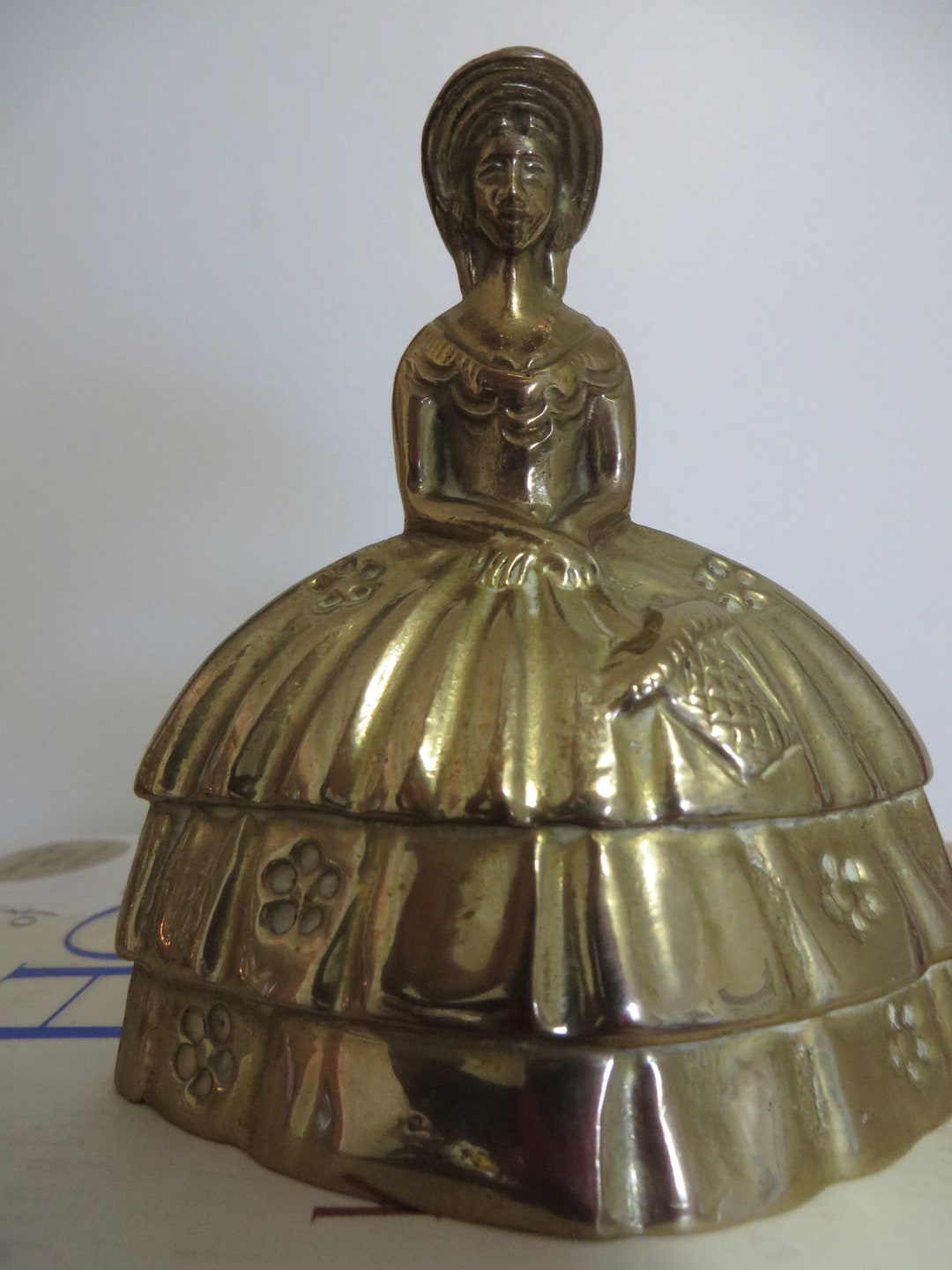 Vintage Victorian Brass Bell, Princess Queen Brass, Gold Call Service ...