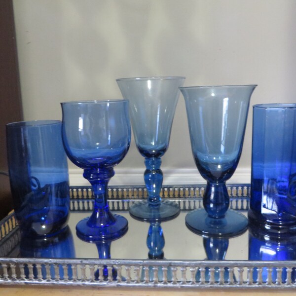 Cobalt Blue Goblets - Etsy